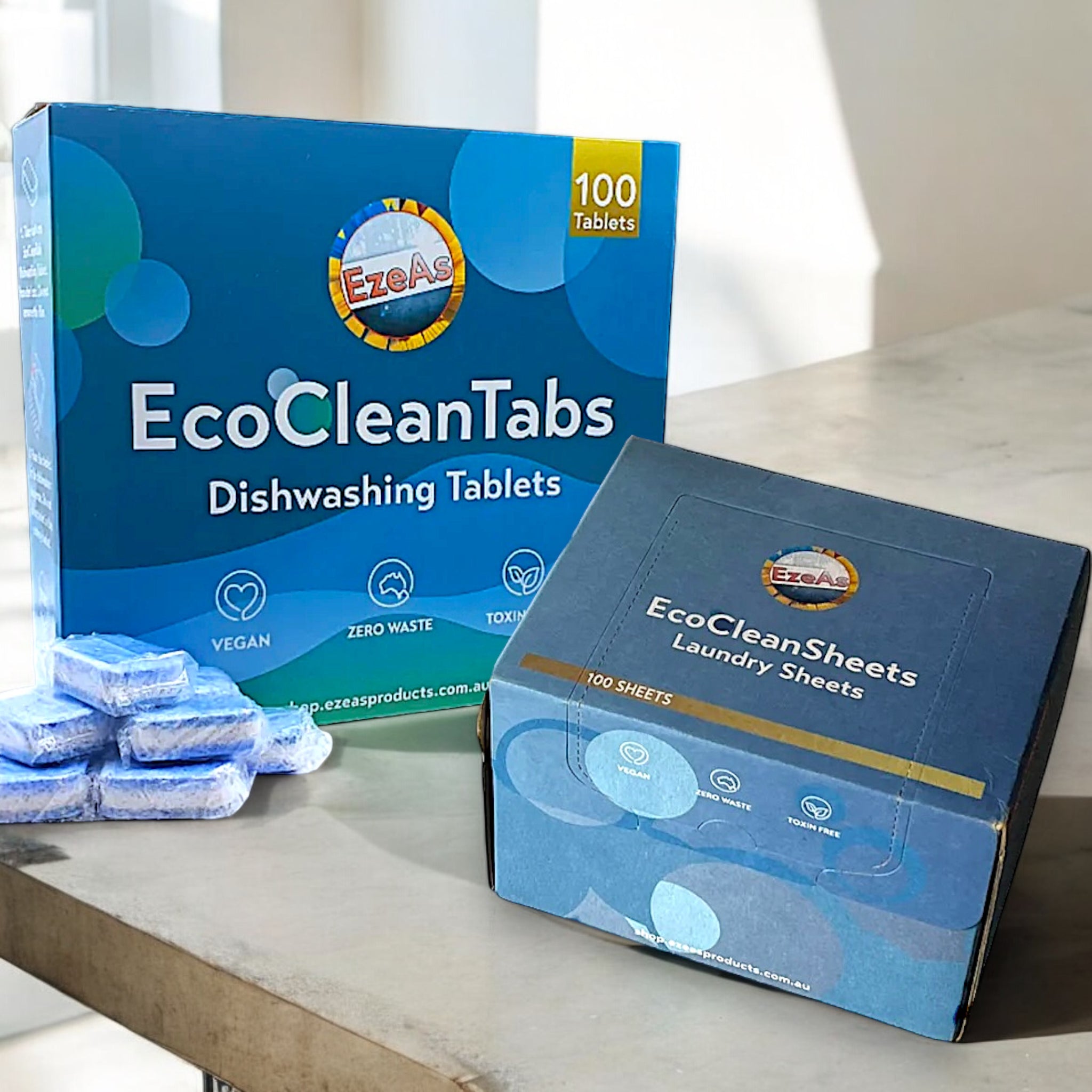 EcoClean Home Cleaning Bundle - Laundry Detergent Sheets & Dishwashing